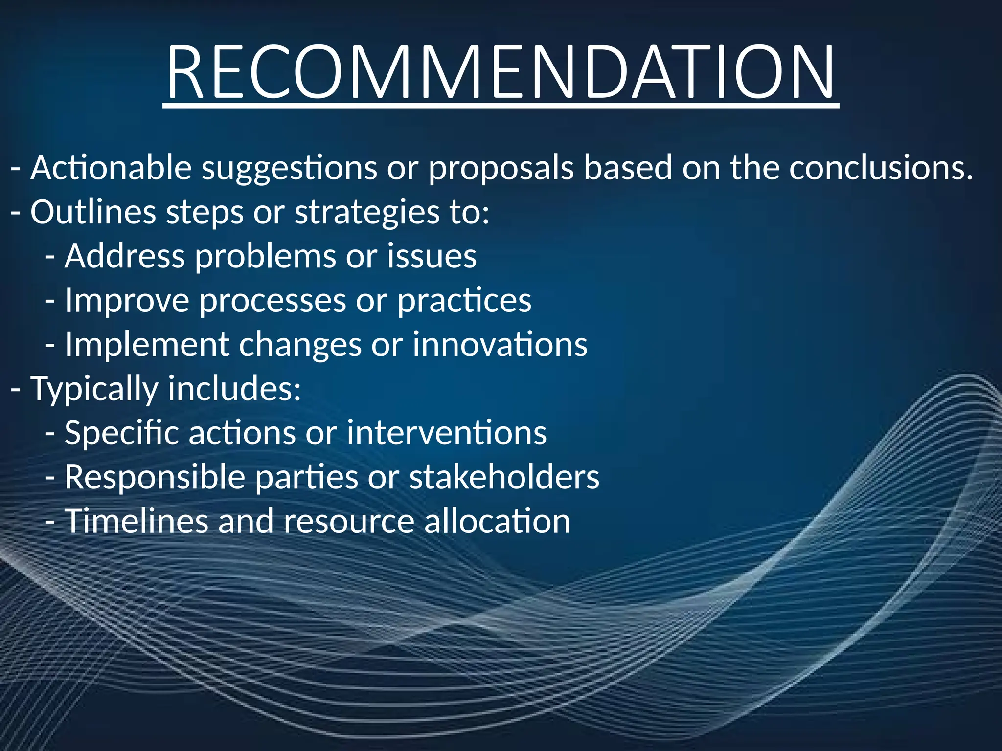 SUMMARY OF FINDings report in powerpoint presentation | PPTX