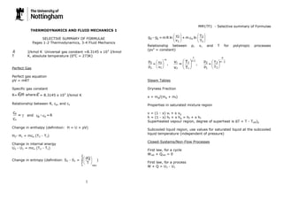 Summary of formulae sheet 2010 | PPT