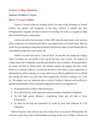 Summary of gulliver's travels | PDF
