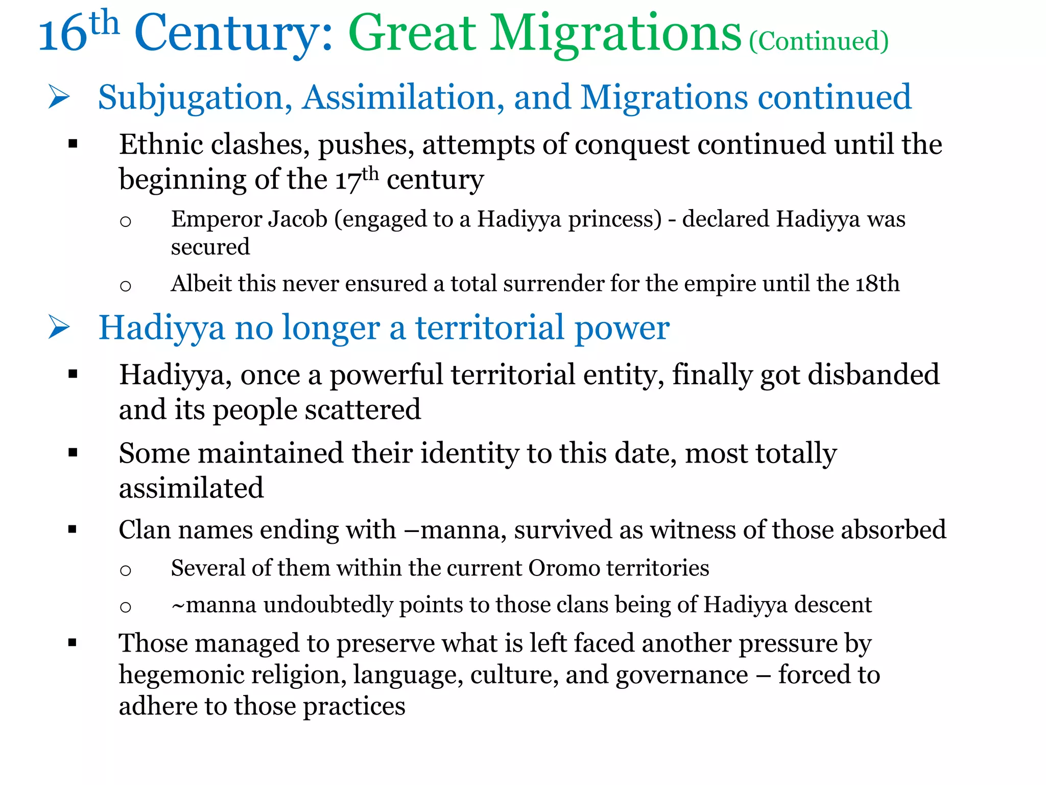 History of the Hadiya (Hadiyya) People in Ethiopia - An Overview | PDF