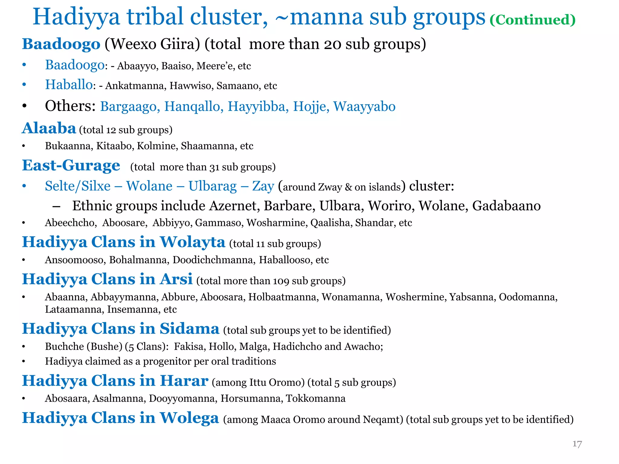 History of the Hadiya (Hadiyya) People in Ethiopia - An Overview | PDF