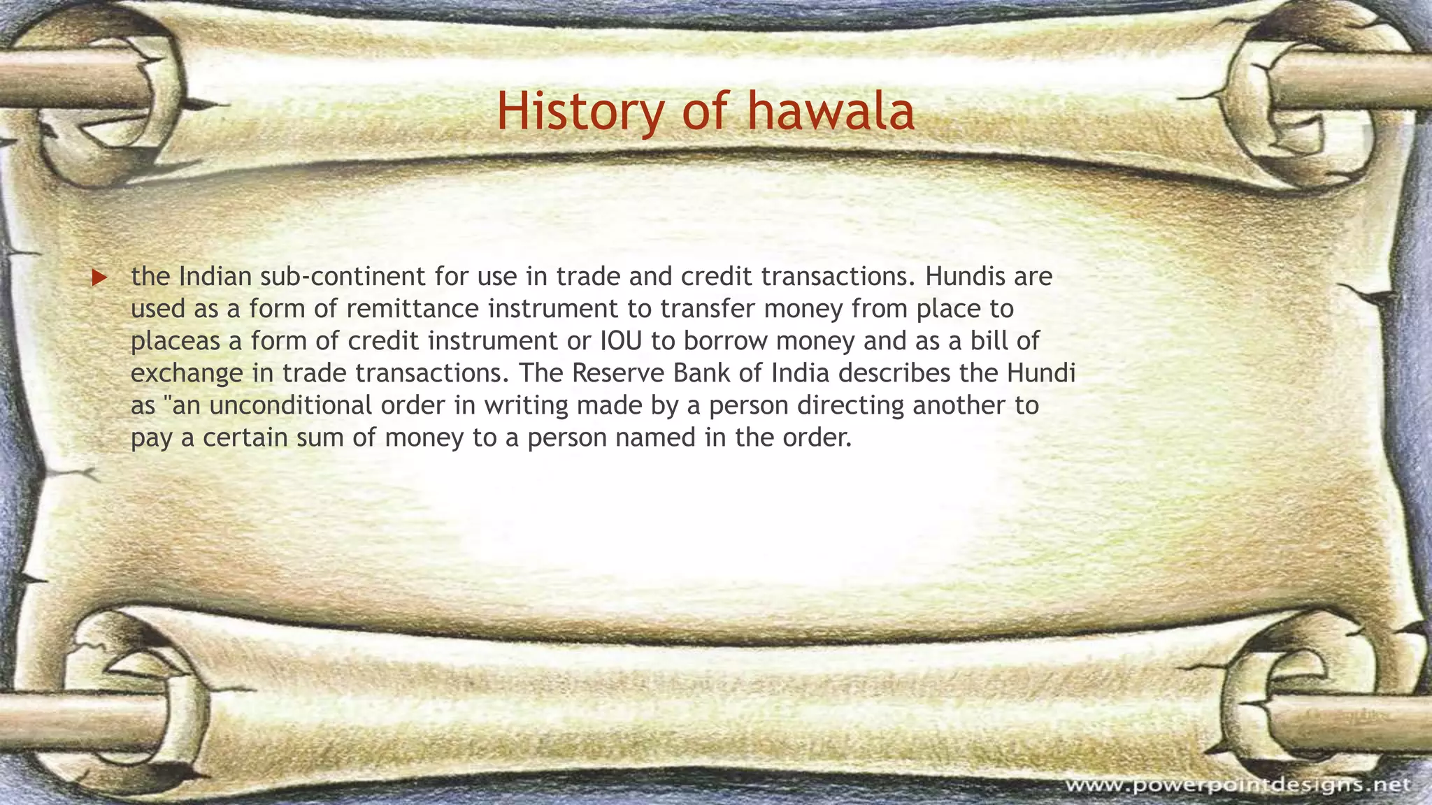 Summary of hawala system | PPTX