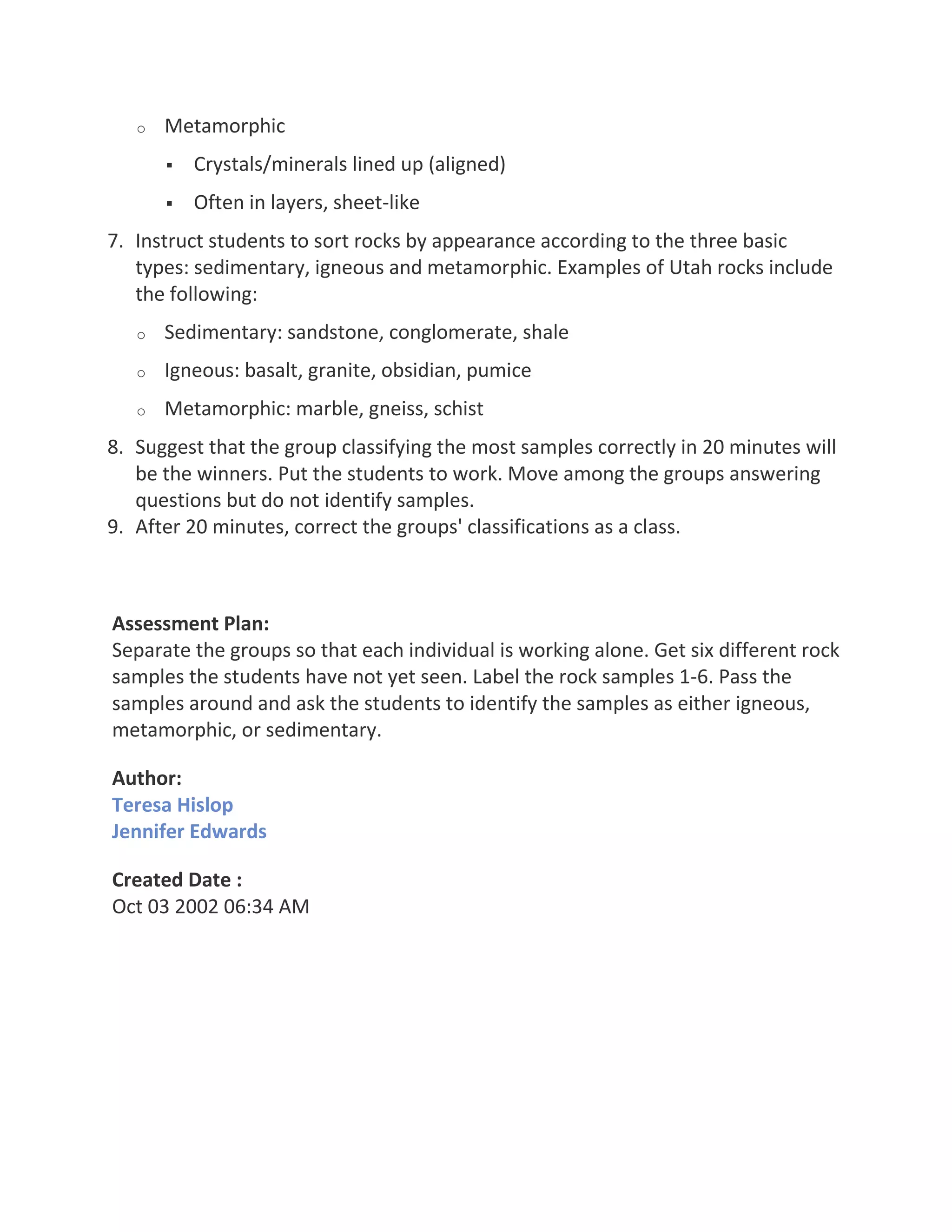 Summary of how to classify minerals | DOCX