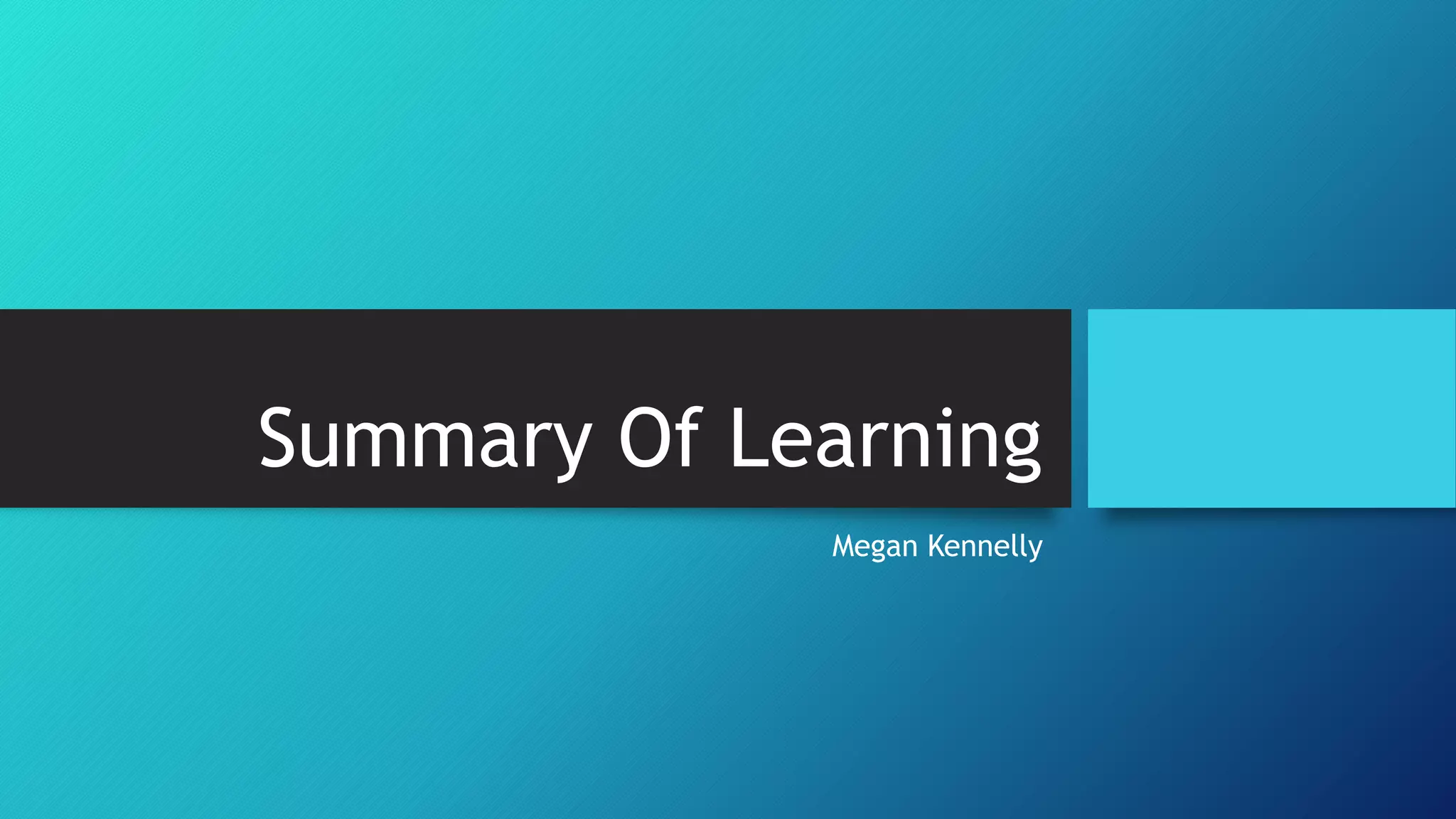 Summary of learning | PPTX