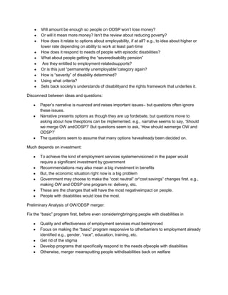 Summary of merging ow and odsp and option paper feb 6 2012 | PDF