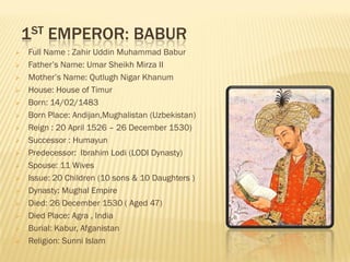 Summary of mughal emperors | PDF