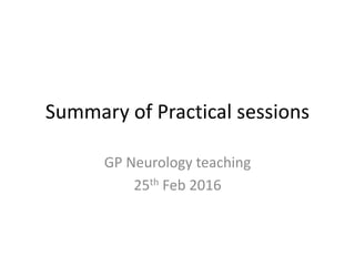 Practical Session Feb 2016 | PPT