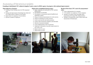 Summary of previous projects | PPT