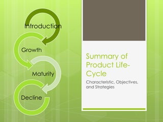 Summary of Product Life Cycle | PPT