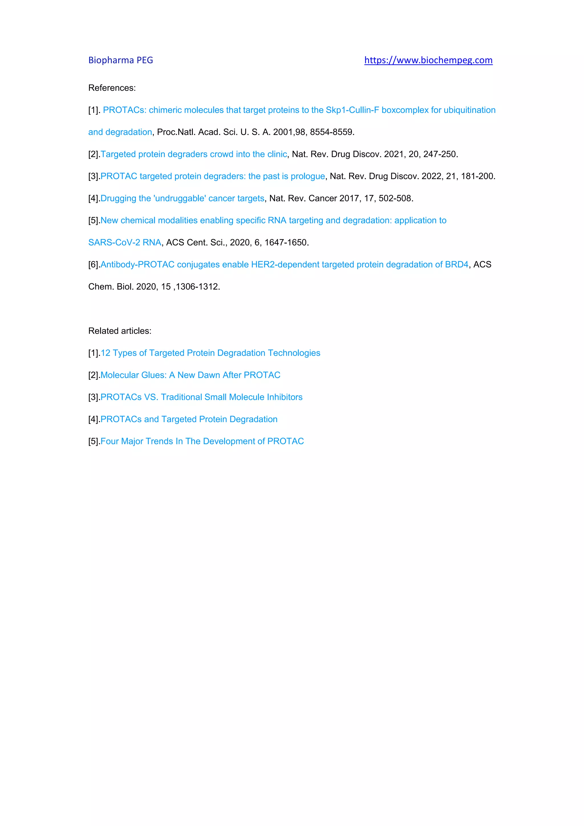 Summary of PROTAC And Other Targeted Protein Degradation Technologies.pdf