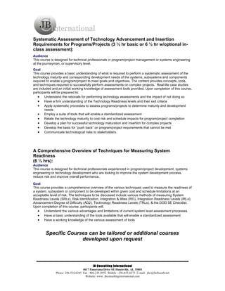 Summary Of Short Courses | DOC