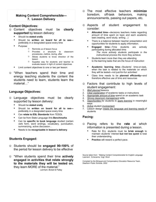 SIOP Lesson Delivery | PDF