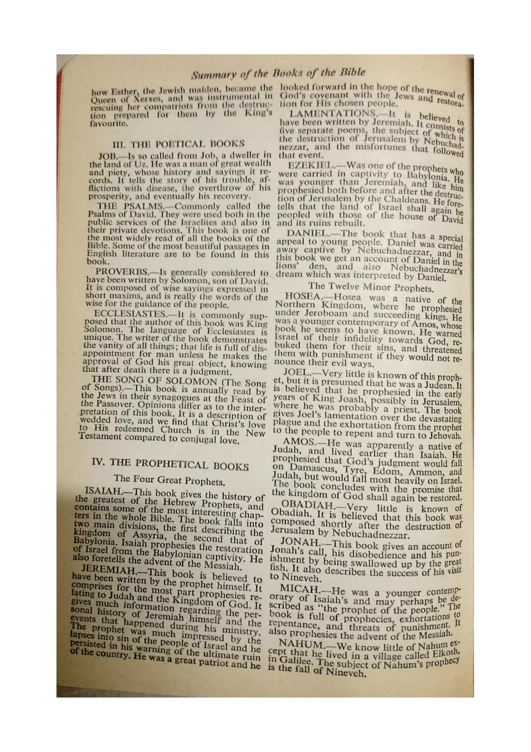 Summary of the Books in the Bible | PDF