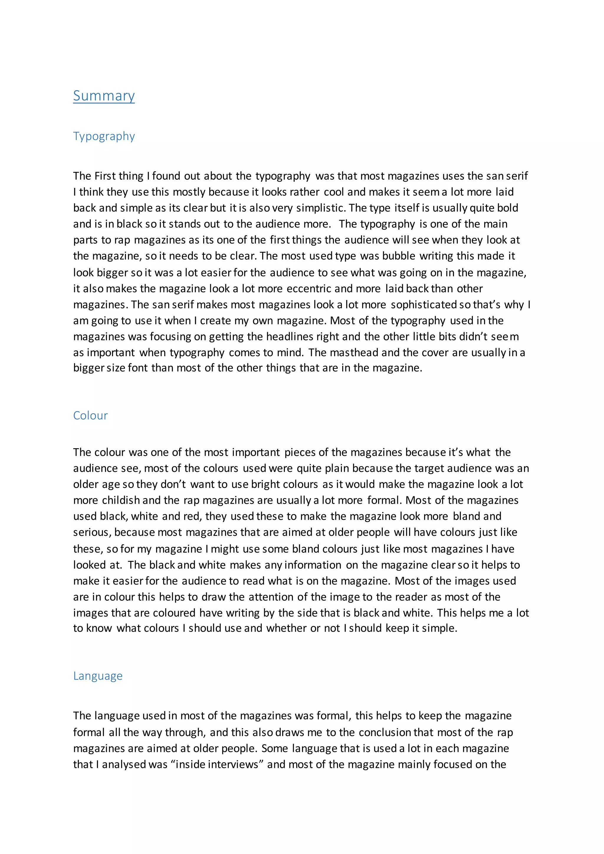 Summary of the magazines | DOCX