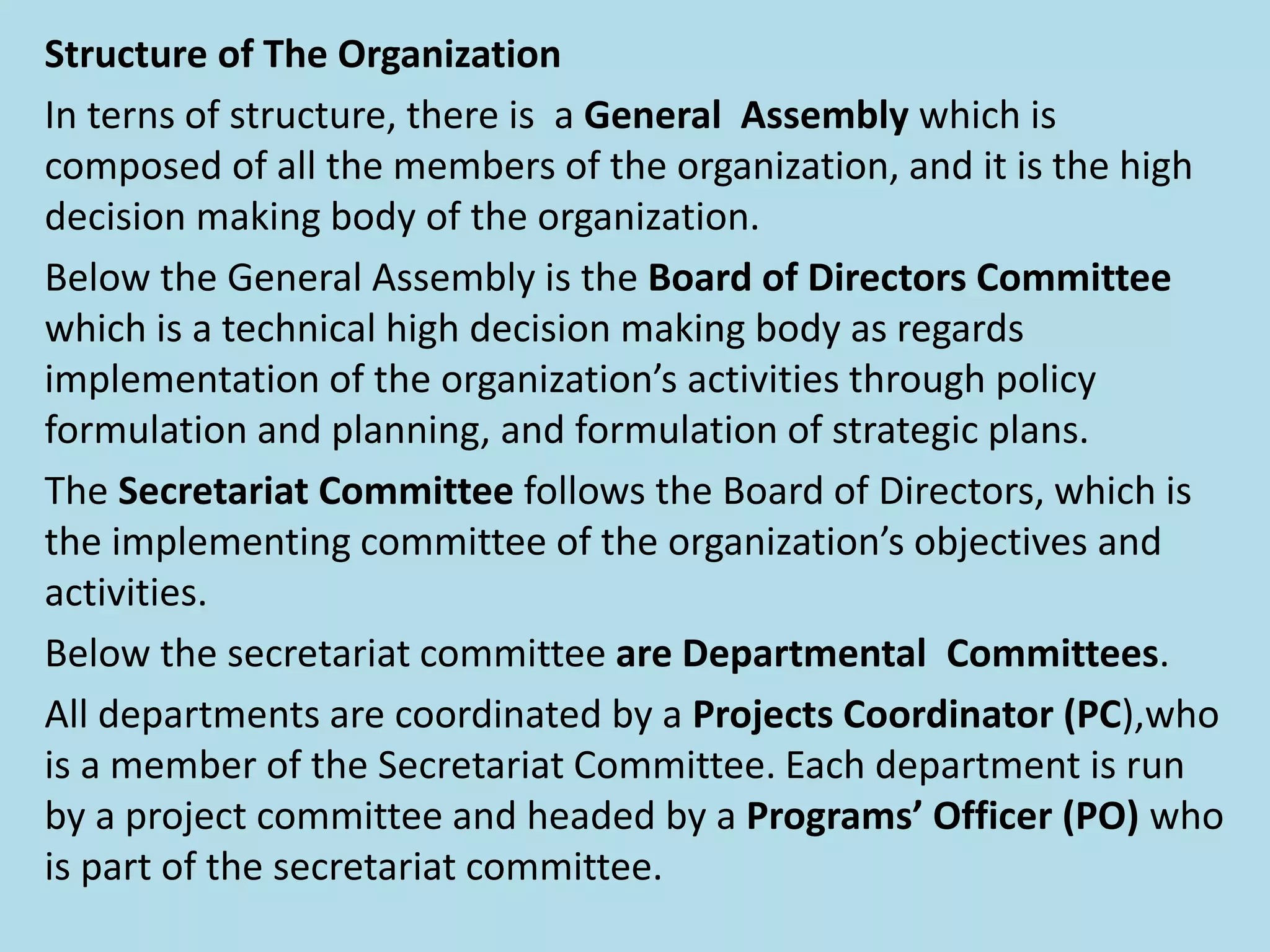 Summary of the organization profile,b.i.d.a | PPTX