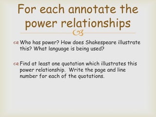 Summary of the play and planning | PPTX