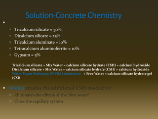 Summary of water vapor reducing admixture technology | PPT
