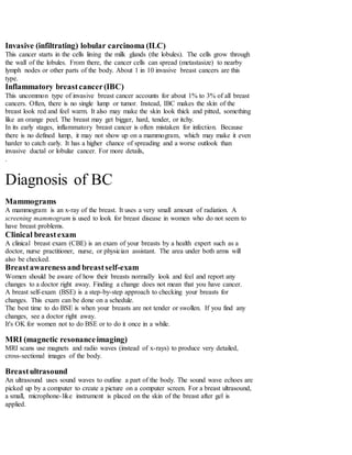 Summary on breast cancer | DOCX