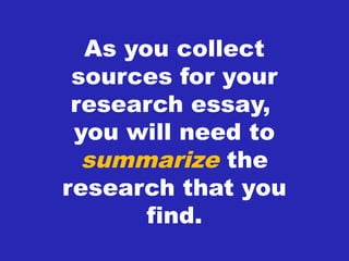 Summary Paragraph examples and practice - English EFL | PPT