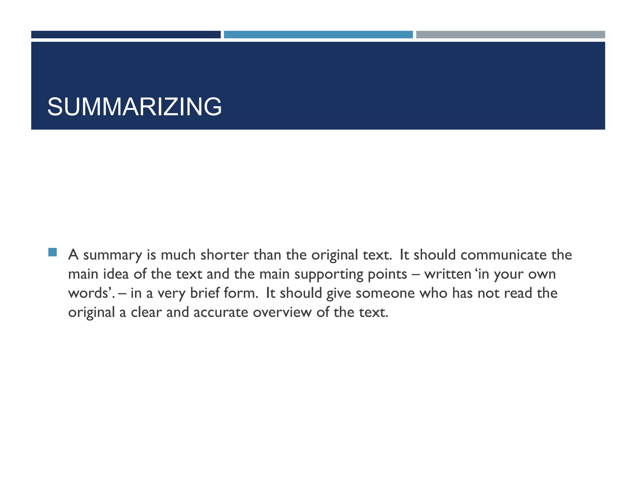 Summary Paraphrase Quote | PPT