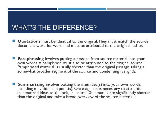Summary Paraphrase Quote | PPT