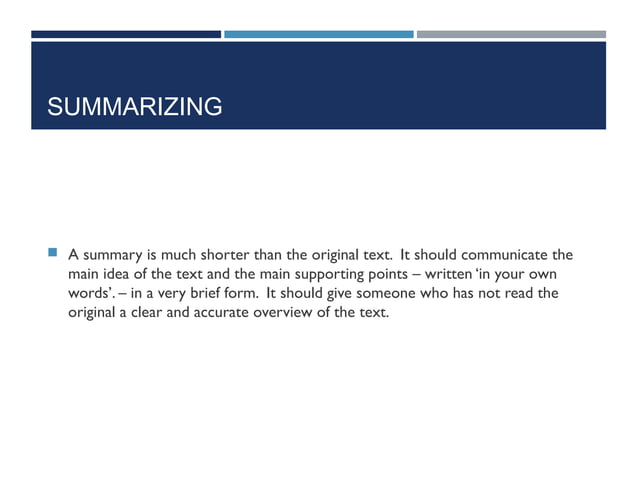 Summary Paraphrase Quote | PPT