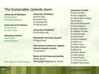 Sustainable Uplands Summary Presentation | PPT