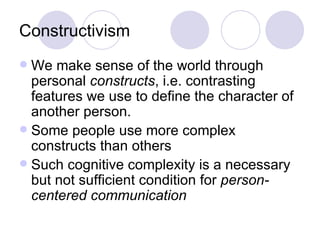 Summary Presentation On Theories Of Interpersonal Communication | PPT
