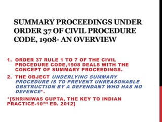 Summary proceedingS- An Overview | PPTX