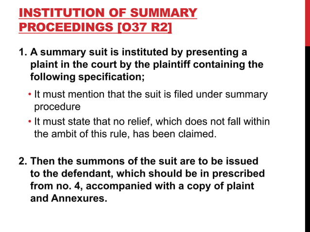 Summary proceedingS- An Overview | PPTX | Law