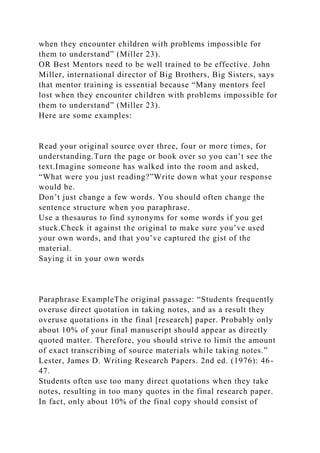 Summary, Quote, ParaphraseA summary restates only the main.docx