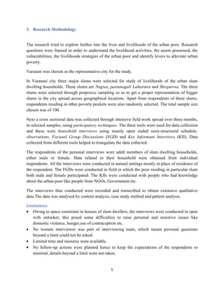 “Livelihoods of the urban poor: Case of Varanasi City in Uttar Pradesh ...