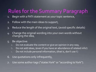 The Summary Response Assignment | PPTX