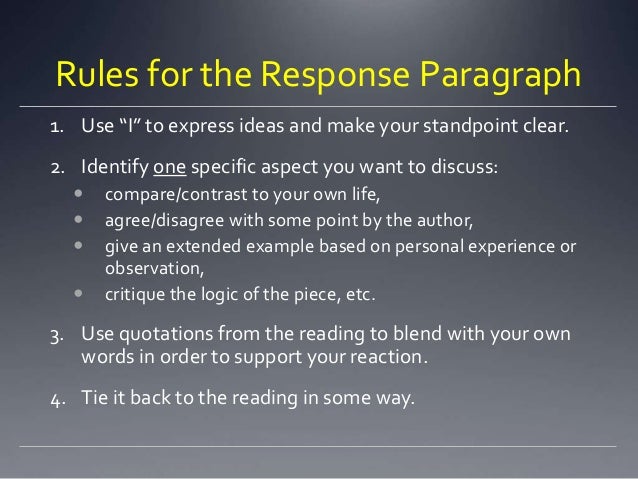 The Summary Response Assignment