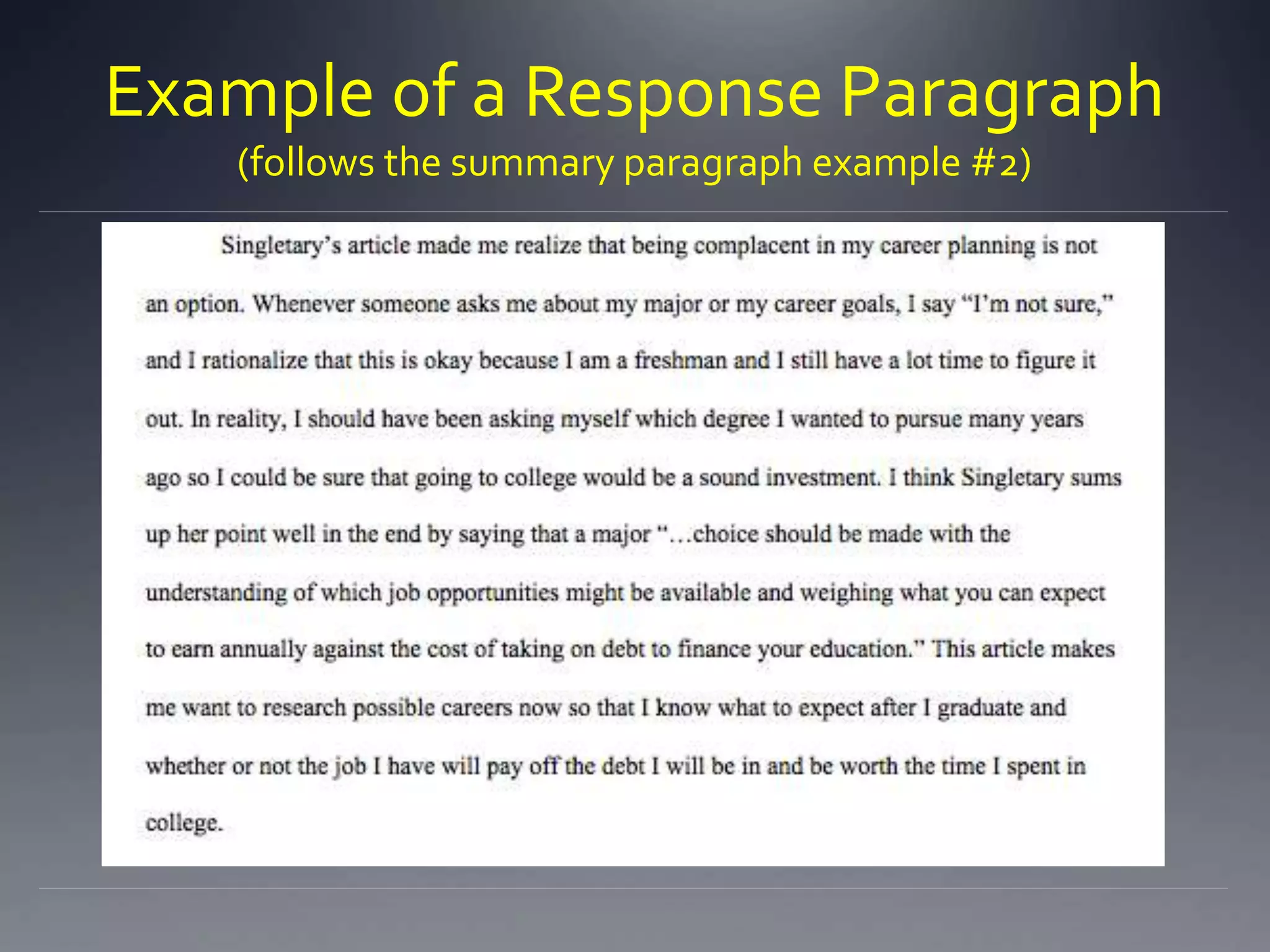 Summary Response | PPTX