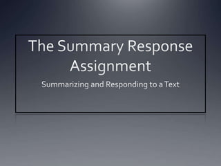 Summary Response | PPTX