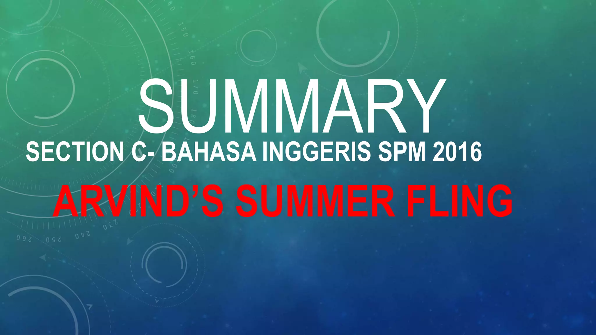Summary spm 2016 arvind | PPT