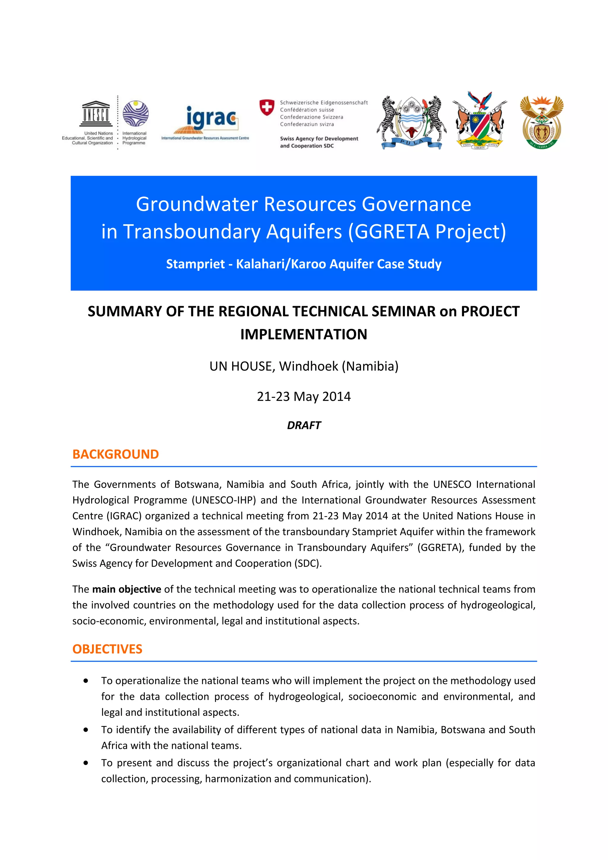 Summary stampriet technicalmeeting_may2014_final | PDF