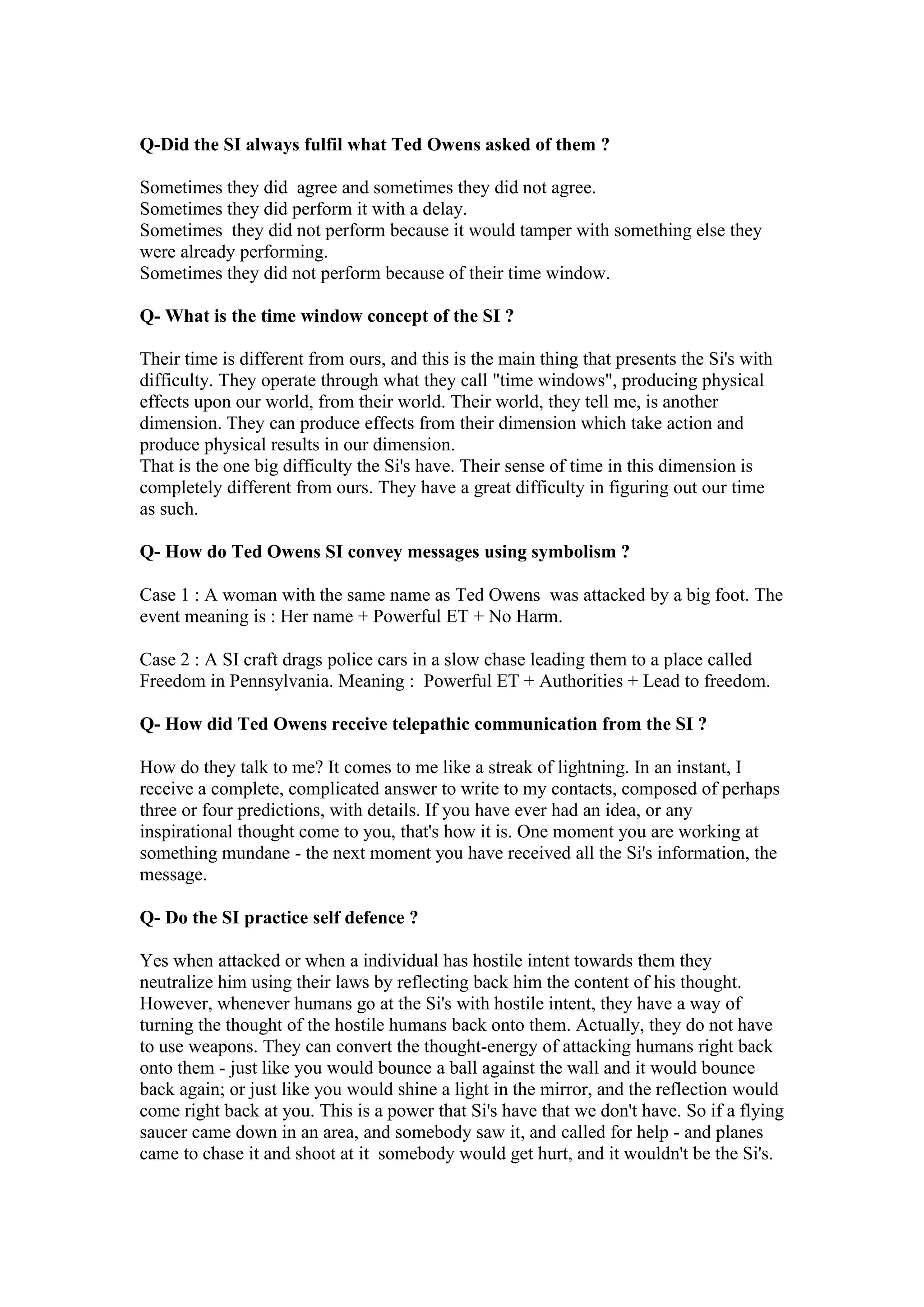 SUMMARY TED OWENS AND CE5. | PDF