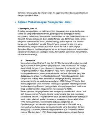 Summary transportasi darat | DOCX