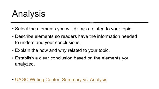 Summary vs. analysis | PPTX
