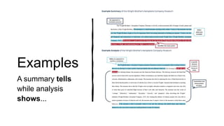 Summary vs. analysis | PPTX