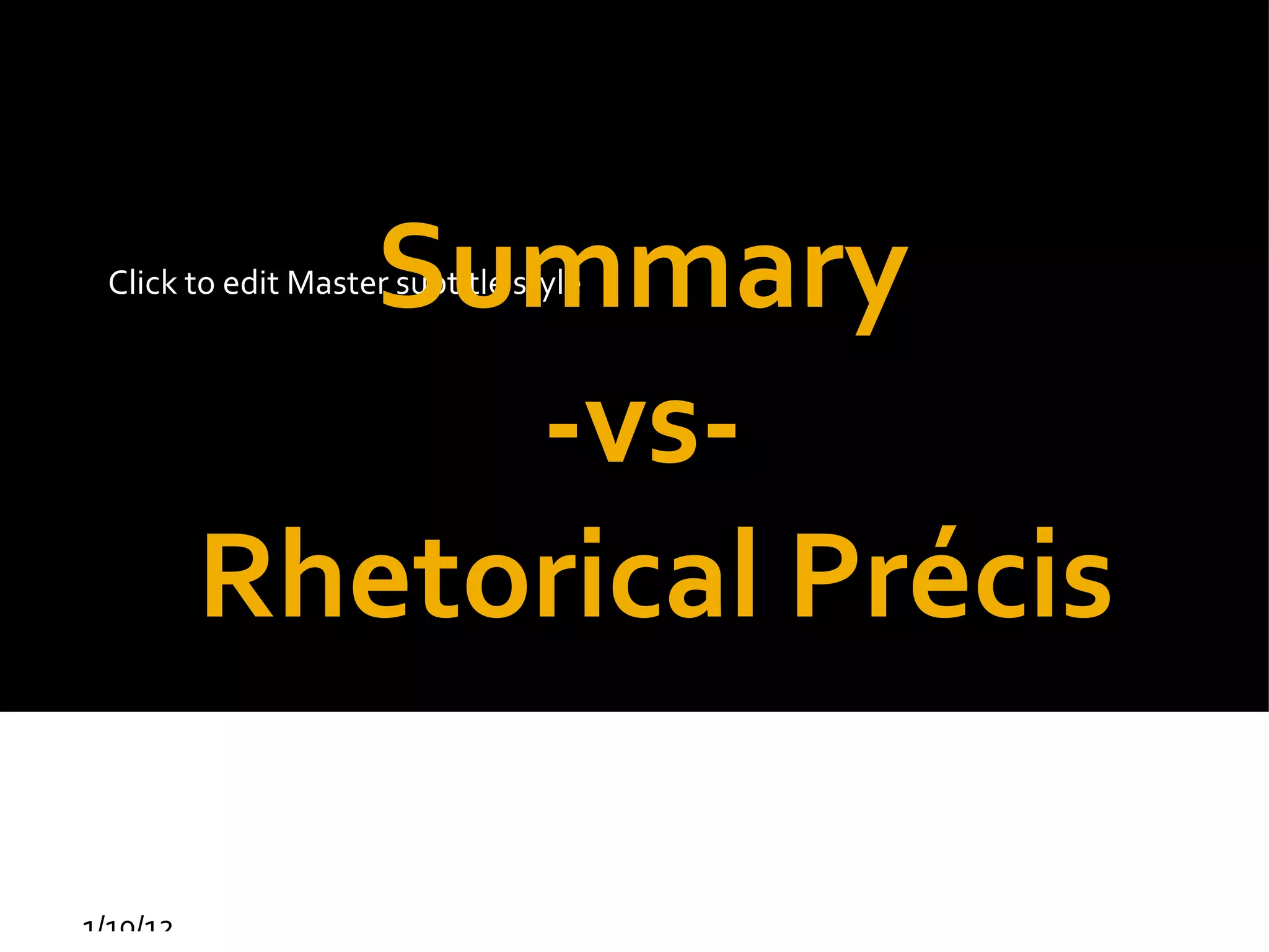 Summary vs precis 1 | ODP