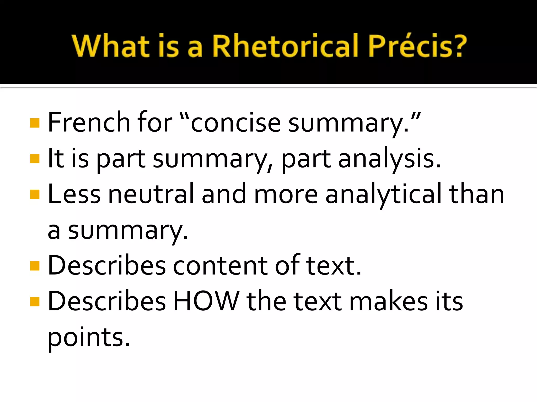 Summary vs precis | PPTX