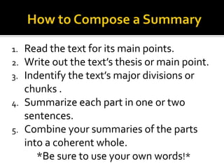 Summary vs precis | PPTX