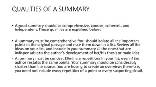 Summary writting | PPTX