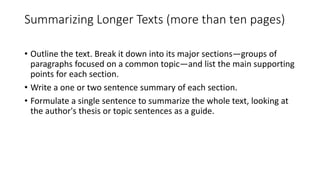 Summary writting | PPT