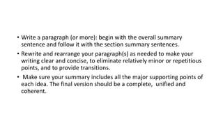 Summary writting | PPTX