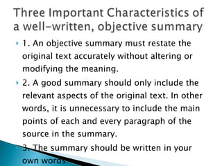 Summary writing | PPT