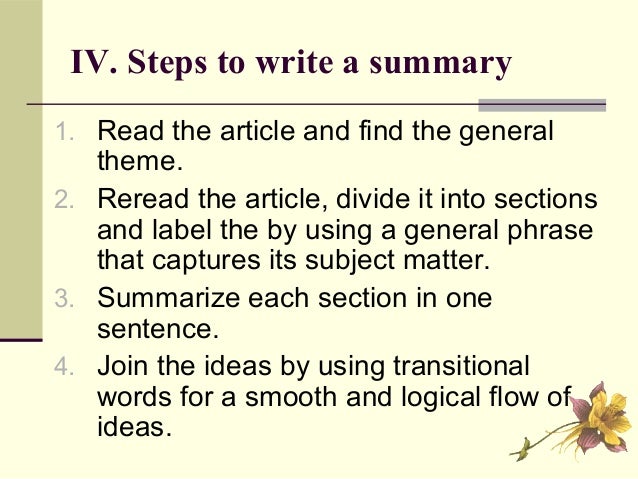 Summary writing